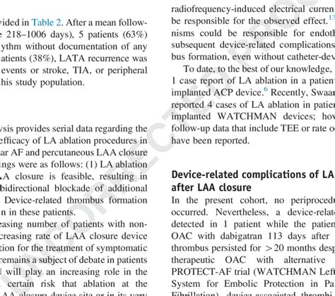 Amplatzer Left Atrial La Appendage Closure Device Before And After La