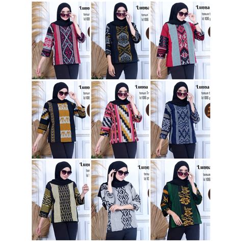 Jual New Blus Lunna Top Blouse Wanita Wanita B Seragam Batik Kantor