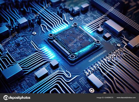 Processor Computer Circuit Board Microchips Generative Cpu Chip