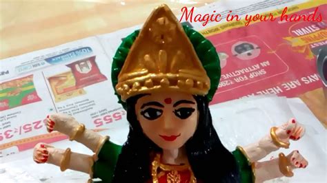 Durga Mata Idol Making Part 2 Colour The Idol How To Colour Durga Maa Clay Idol Colouring