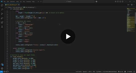 oasisinfobyte python bmicalculator internship codingjourney
