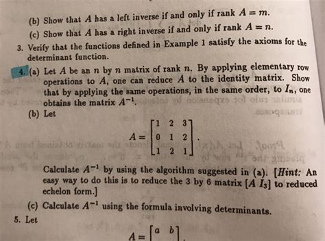 solved b show that a has a left inverse if and only if
