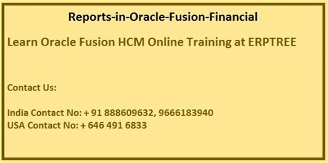 Reports In Oracle Fusion Financial Oracle Fusion Application