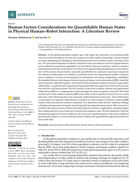 Human Factors Considerations For Quantifiable Human State In Physical