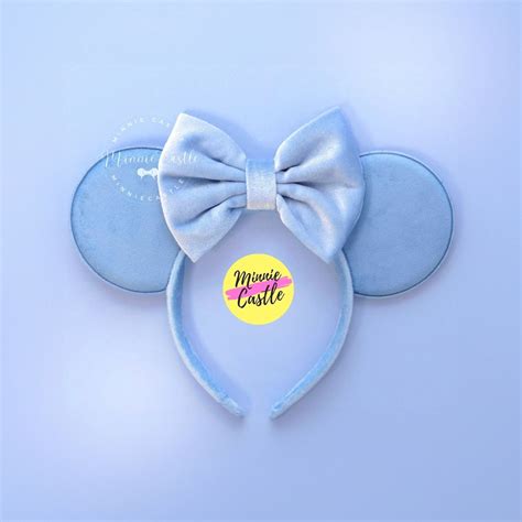 Mickey Ears Velvet Mickey Ears Sky Blue Mouse Ears Minnie Ears