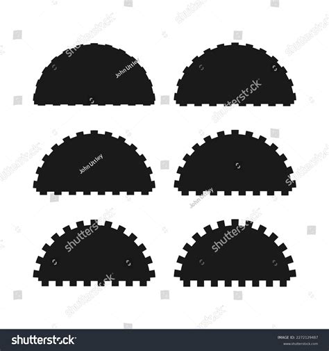 Notch Edge Semicircle Shapes Icon Set Stock Vector Royalty Free 2272129487 Shutterstock