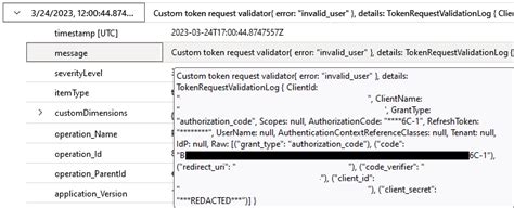 Authorization Code Is Not Properly Redacted When Logging Raw Values