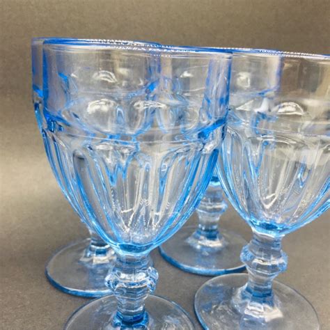Vintage Dining Rare Libbey Gibraltar Light Misty Blue Water Iced
