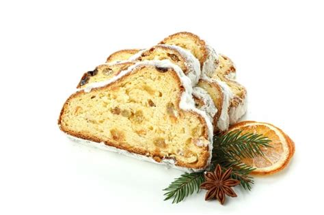 Premium Photo Stollen Tasty German Dessert Isolated On White Background