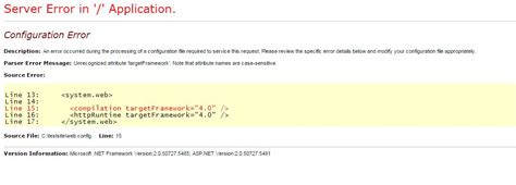 Configuration Error After Deploy To Local C Drive Stack