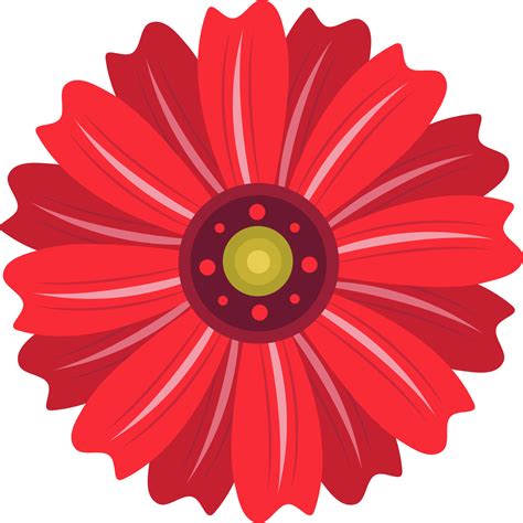 Red Daisy Flower Clip Art