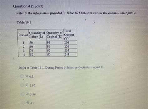 solved question 4 1 point refer to the information