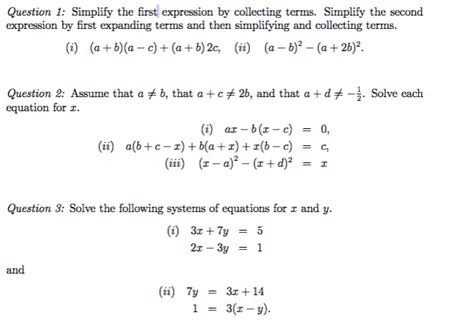 Solved Question 1 Simplify The First Expression By