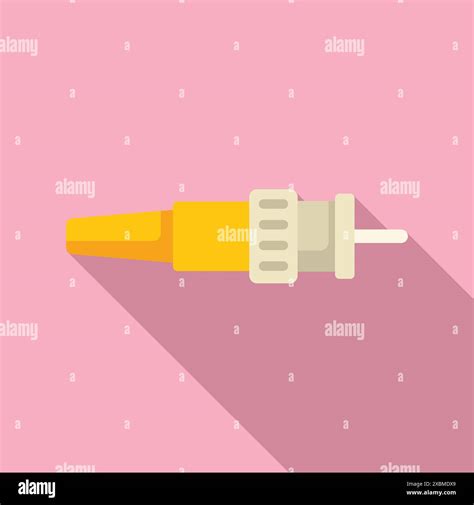 Optical Fiber Cable Connector Transmitting Data Signal On Pink Background With Long Shadow Stock Optical Fiber Cable Connector Transmitting Data Signal On Pink Background With Long Shadow Stock