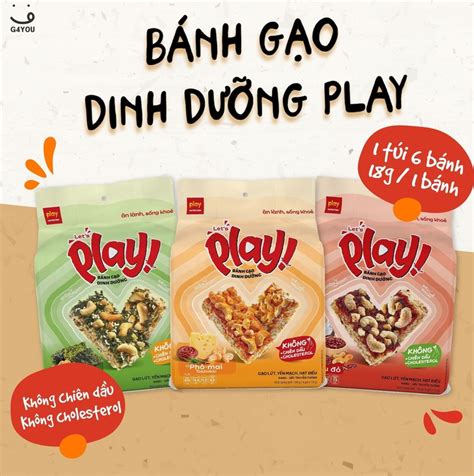Play Túi Bánh Gạo Dinh Dưỡng g bánh x g Vị phô mai Rong biển Đậu đỏ G YOU