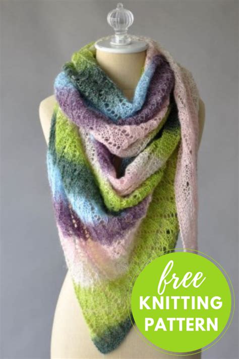 Arbuz Triangle Lace Shawl Free Knitting Pattern Blog NobleKnits