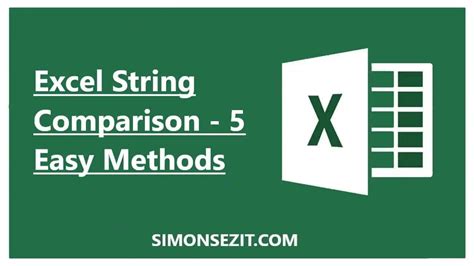 Excel String Compare 5 Easy Methods