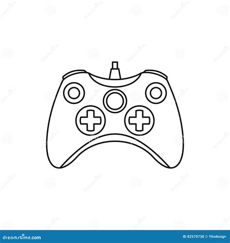 Joystick Game Controller Icon Outline Style Stock Vector