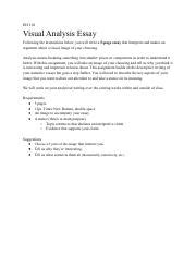 Visual Analysis Essay Pdf EH Visual Analysis Essay Following The Instructions Below You