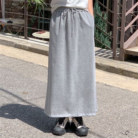 아더먼데이 코지템🎬뒷트임 이지데일리 면스커트 허리밴딩 캐주얼 트레이닝스커트 추리닝치마 뒷트임스커트 밴딩면치마 봄스커트 봄신상 간절기 꾸안꾸