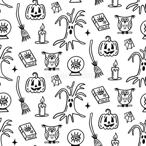 Halloween Cute Vector Seamless Pattern Texture Stock Vector