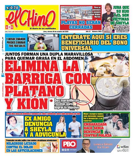 Portada Impresa Diario El Chino 09102020 El Chino