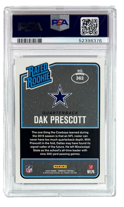 Panini Donruss Dak Prescott PSA Slabkick