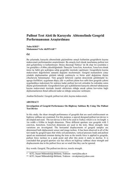 Pdf Investigation Of Geogrid Performance On Highway Subbase By Using The Pullout Test Device