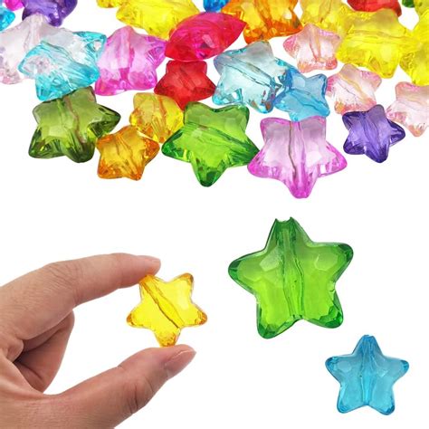 Inspirelle 70 Pieces Acrylic Large Star Beads 2 Sizes