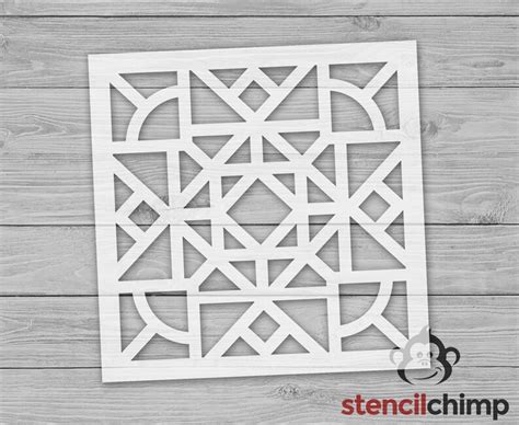 Reusable Geometric Tile Stencil Bundle Decorative Tile Etsy