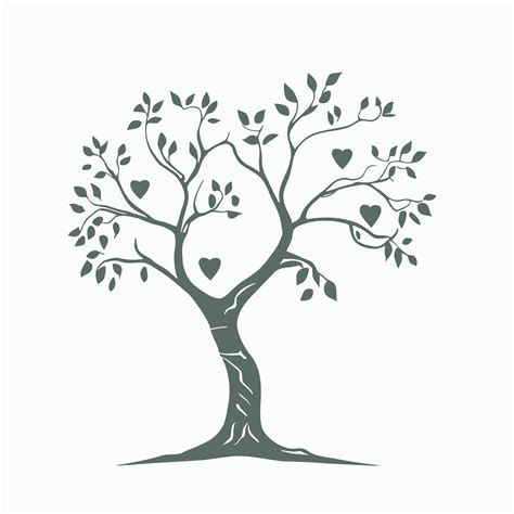 Tree With Heart Leaves Vector Art Captivating Nature Love Illustration Vector Art At