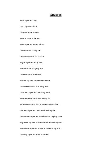 Squares And Cubes Pdf