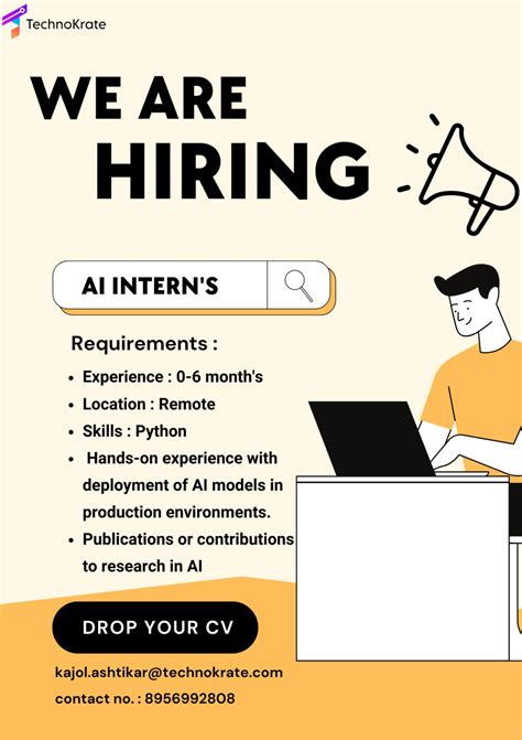 job opening ai interns at technokrate kajol ashtikar posted on the