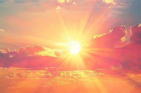 Sunset With Sun Rays Premium Ai Generated Image