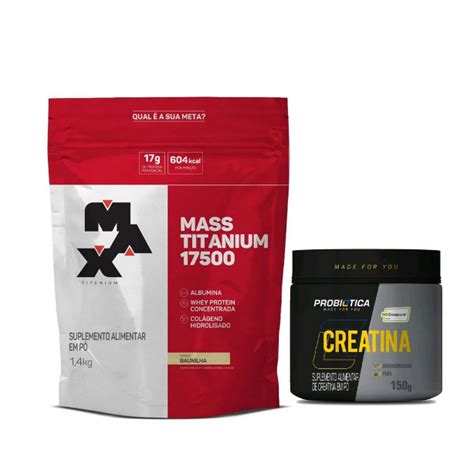 Hipercalórico Mass Titanium 17500 14kg Creatina Creapure 150g