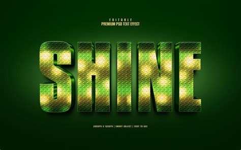 Brillo Efecto De Texto Psd Premium Editable Archivo PSD Premium