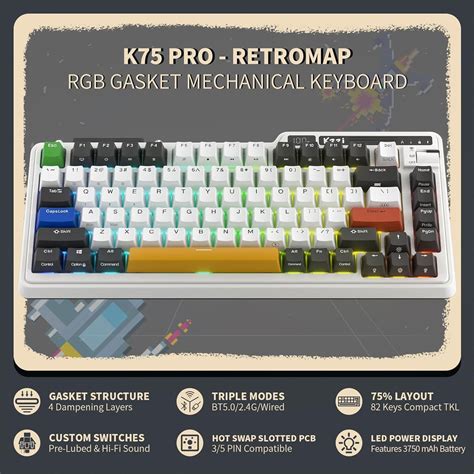 KZZI K75 PRO Arcade Games RGB Lighting 75% Wireless (Eternity Tactile ...