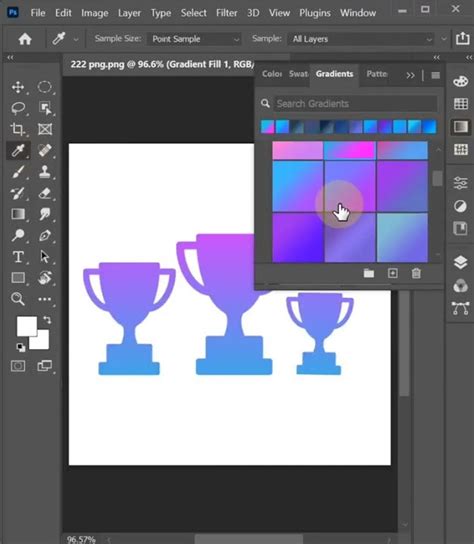one click apply gradient in multiple layers photoshop shorts shorts