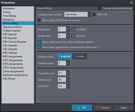 Transformation Gizmo And Edit Scene Settings Aximmetry