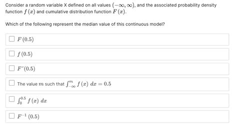 Solved Consider A Random Variable X Defined On All Values Chegg
