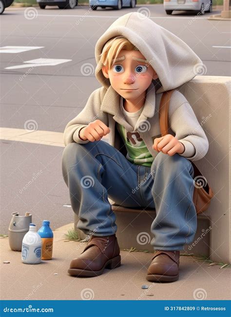 Caucasian Young Blonde Beggar Living In The Street Stock Image Image