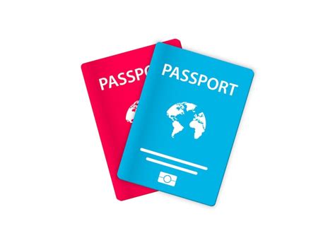 벡터 흰색 바탕에 여권입니다 국제 여권 표지 템플릿입니다 여행 및 이민을 위한 문서 생체 인식 여권 표지 템플릿입니다