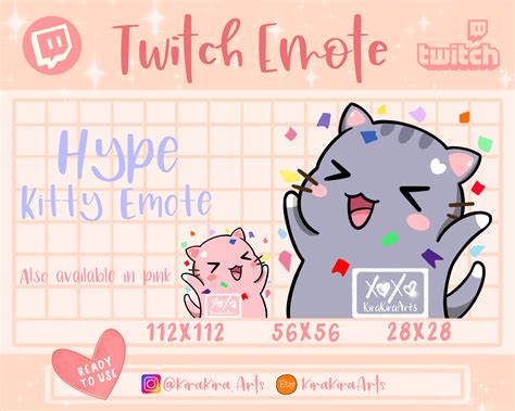 Twitch Emote Hype Kitty Emote Discord Emote Cat Emote Cute Kawaii Chibi