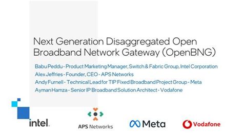 Next Generation Disaggregated Open Broadband Network Gateway Openbng