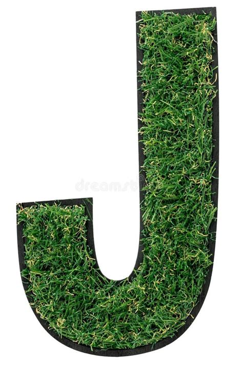 Grass Letter M Uppercase Isolated On White Background Stock
