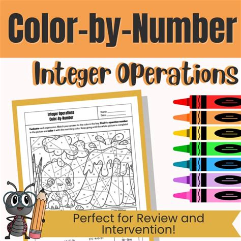 Integer Operations Color By Number Middle And High School Math Review Activity