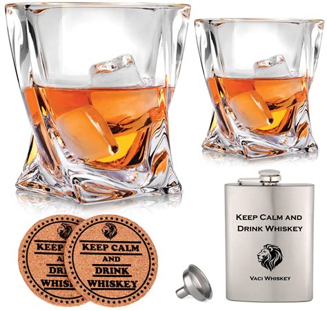 Buy Vaci Crystal Whiskey Glasses Set Of 2 Bourbon Glasses Tumblers