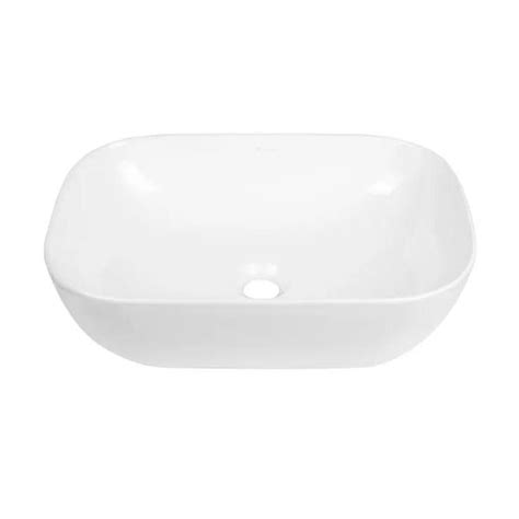 Otti Artis O96 455mm Oval Above Counter Basin Gloss White — The Blue