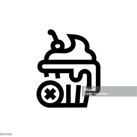 Icône Cupcake Et Ligne De Dessert Design Pixel Parfait Trait Modifiable