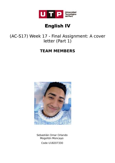 AC S17 Week 17 Final Assignment A cover letter Parte 1 González